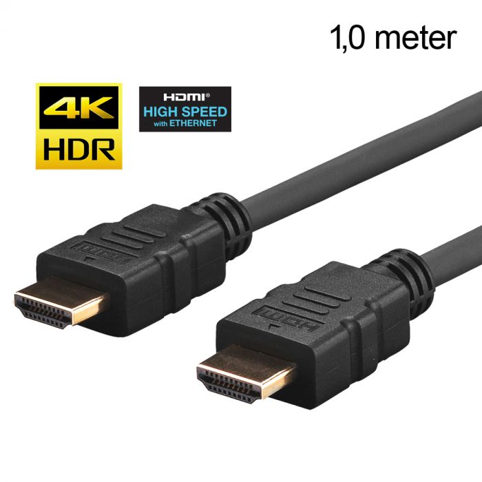 HDMI Male naar HDMI Male 1 meter Zwart - lapshop.nl